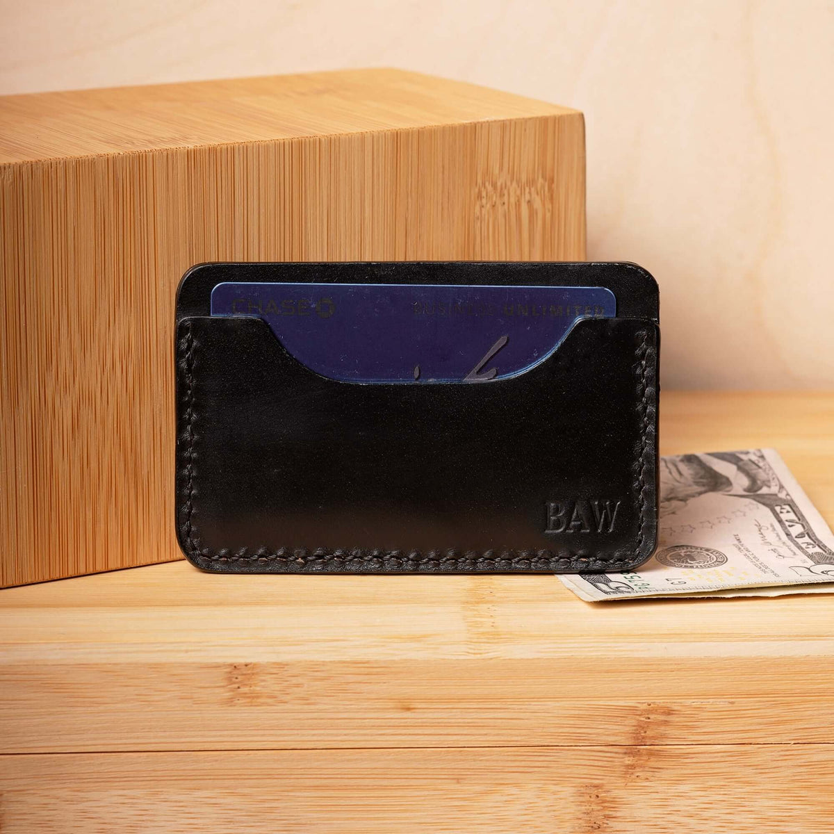 Personalized Leather Wallet - Minimal Leather Card Holder - Handmade ...