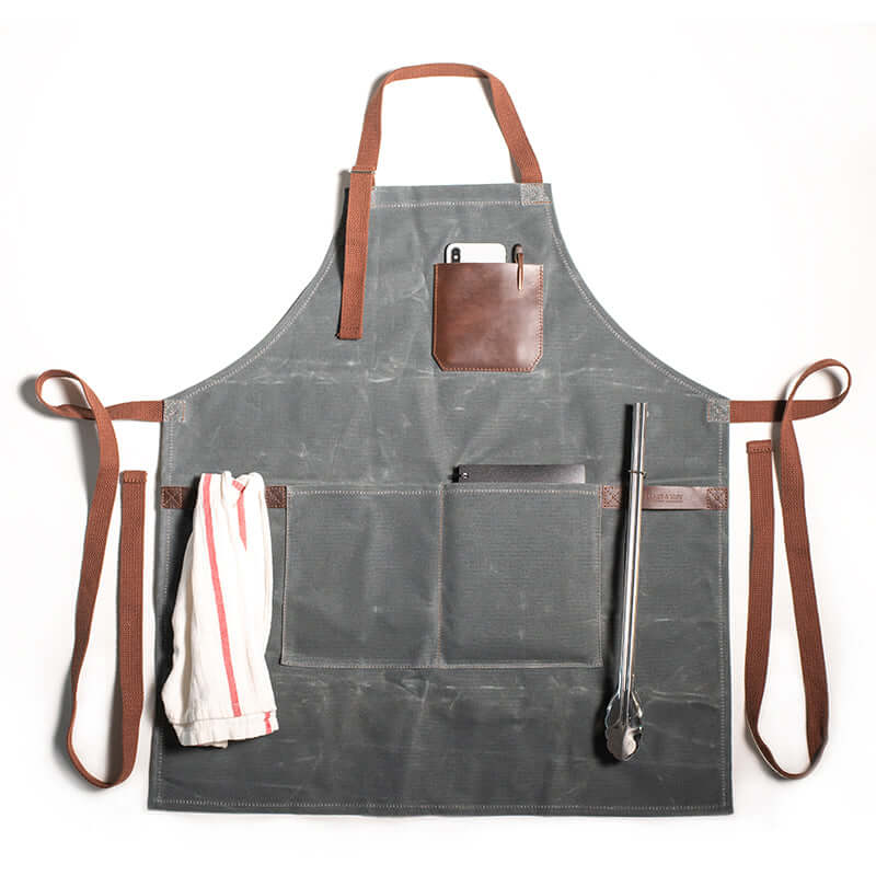 Cooking Apron for Chefs & Home Cooks - Personalized Waxed Canvas Apron ...