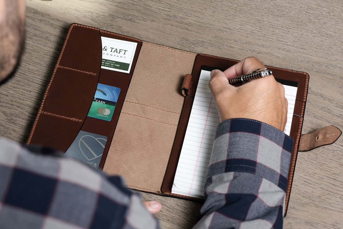 Leather Padfolio - A5, Refillable, Personalized, Custom – Clark & Taft
